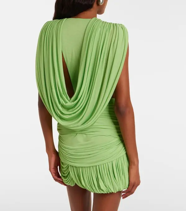 Christopher Esber Ripple Draped Jersey Top - Green