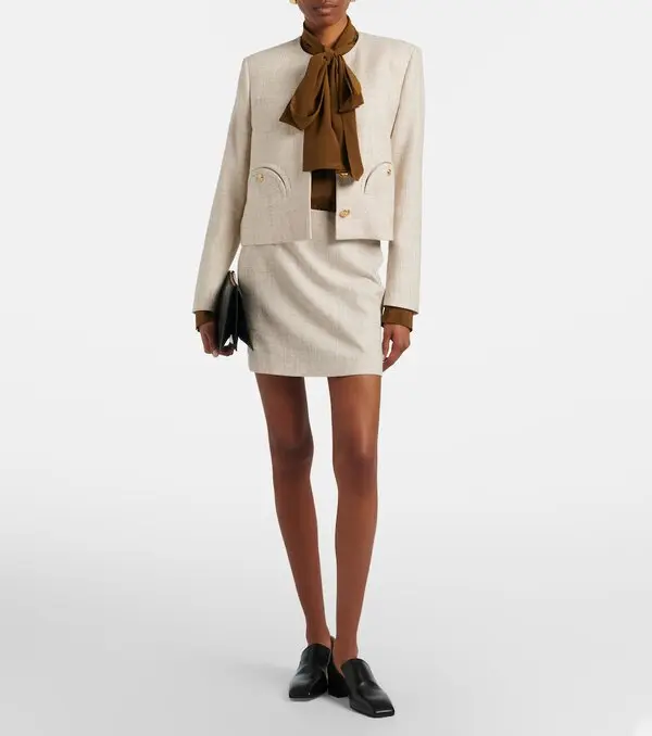 BLAZÉ MILANO Crancy Shamo Tweed Jacket - White