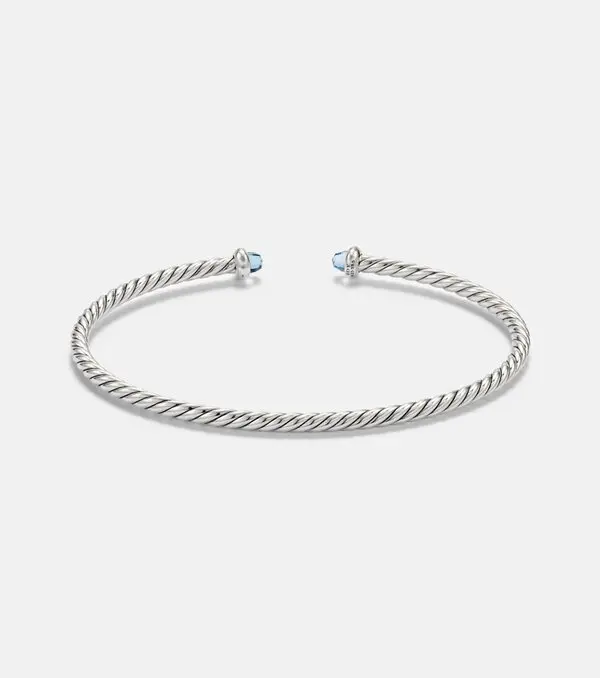 David Yurman Sterling And 14k Gold Cuff With Topaz