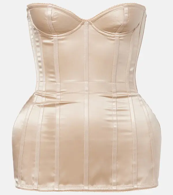 Magda Butrym Silk Satin Corset - Beige