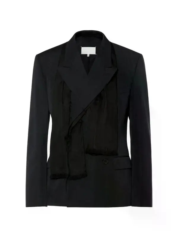 MAISON MARGIELA Scarf Tailored Wool Jacket - Black