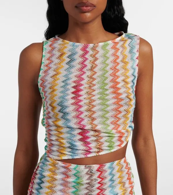 Missoni Zigzag Cutout Lamé Dress