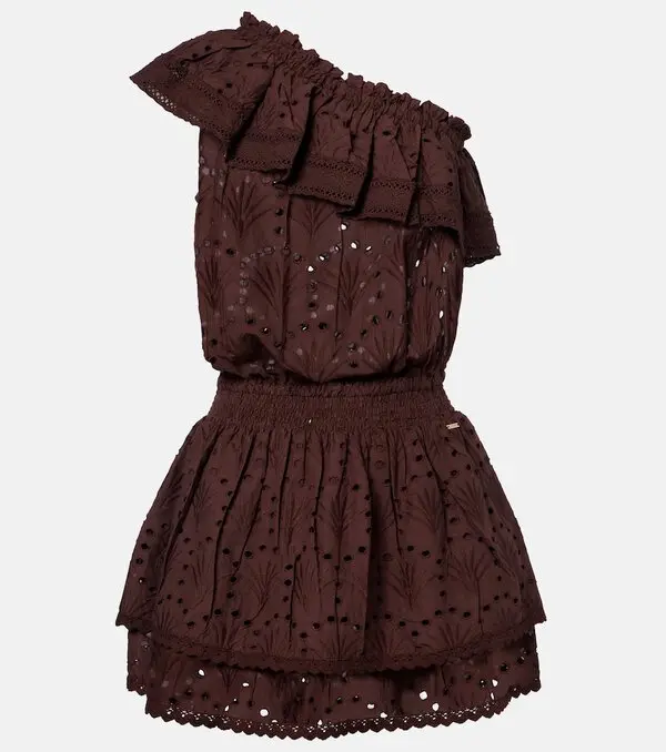 Melissa Odabash Bree Broderie Anglaise Cotton Minidress - Brown