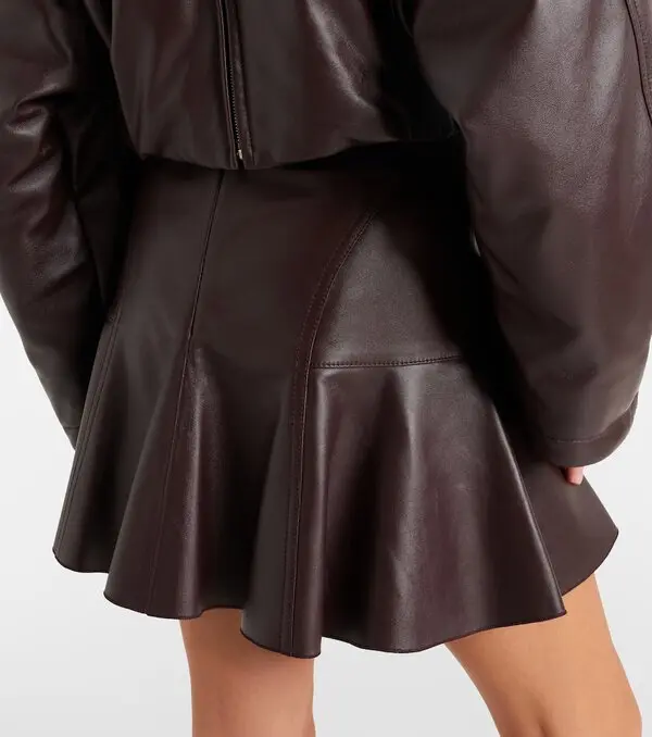 Alaïa Pleated Leather Miniskirt