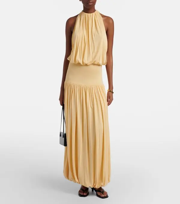 TOTEME Gathered Maxi Dress - Yellow