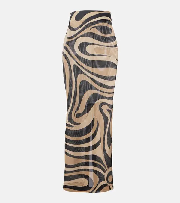 Emilio Pucci Marmo Tulle Maxi Skirt