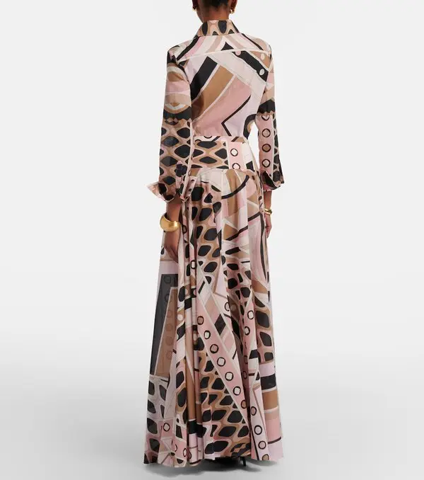 Emilio Pucci Vivara Cotton Muslin Maxi Skirt - Pink
