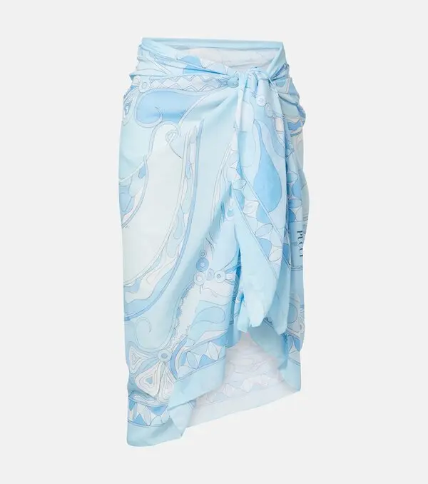 Emilio Pucci Orchidee Cotton Beach Cover-up - Blue