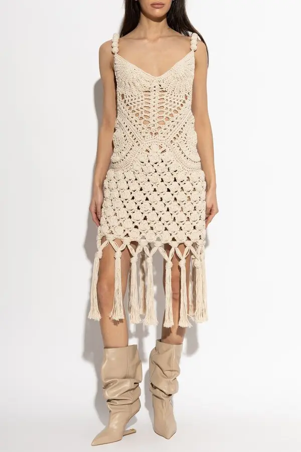 Balmain Decorative Weave Knee Length Dress