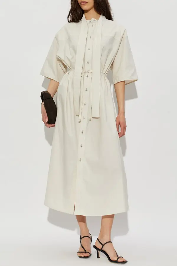 LEMAIRE Short-sleeve Midi Dress - Cream
