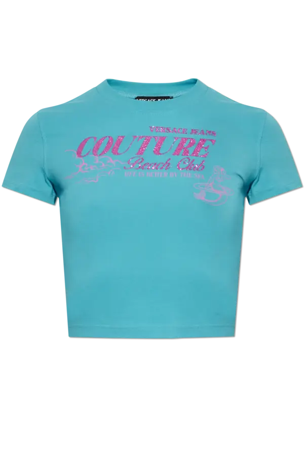 Versace Glitter Print T-shirt - Blue