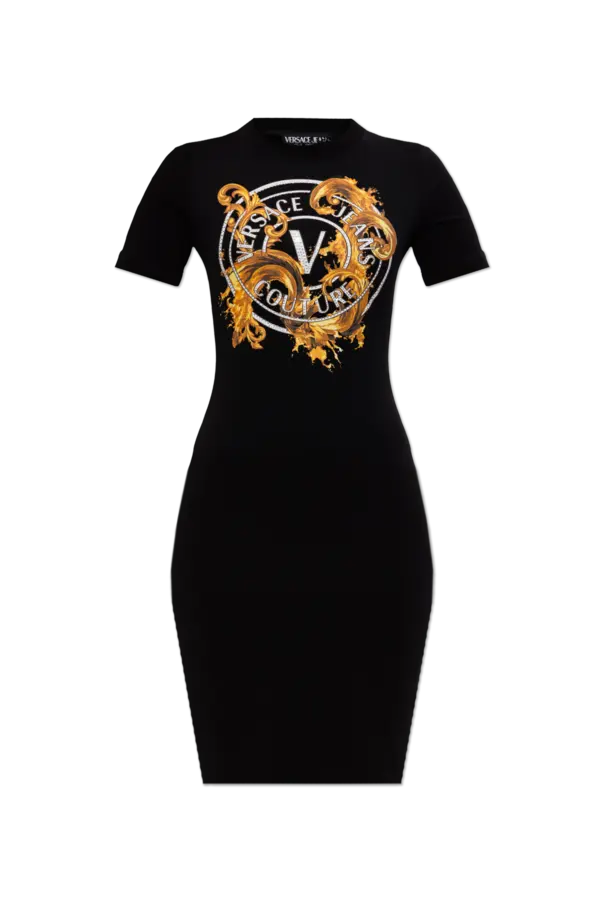 Versace Printed Dress With Sequins