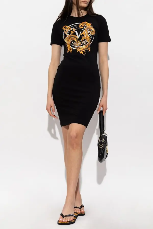 Versace Printed Dress With Sequins