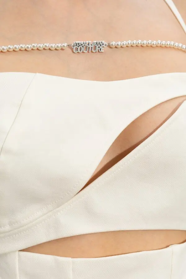 Versace Short Dress With Decorative Slits