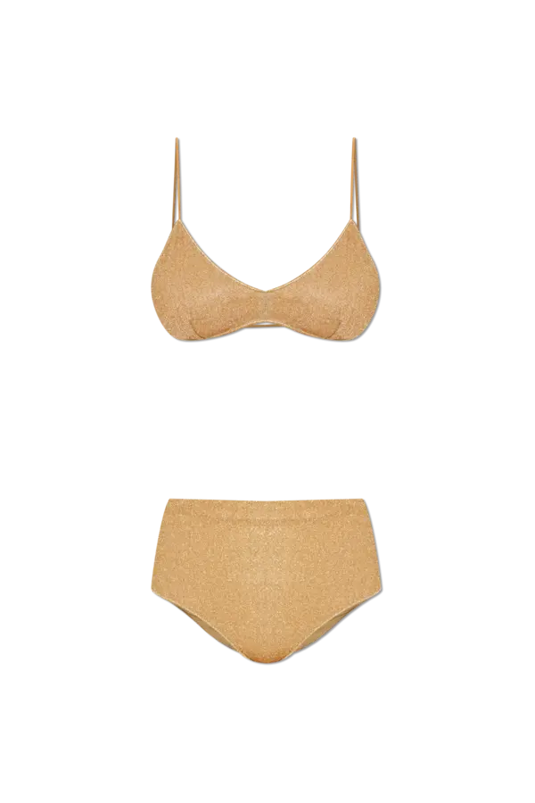 Oseree Two-piece Lurex Swimsuit - Gold