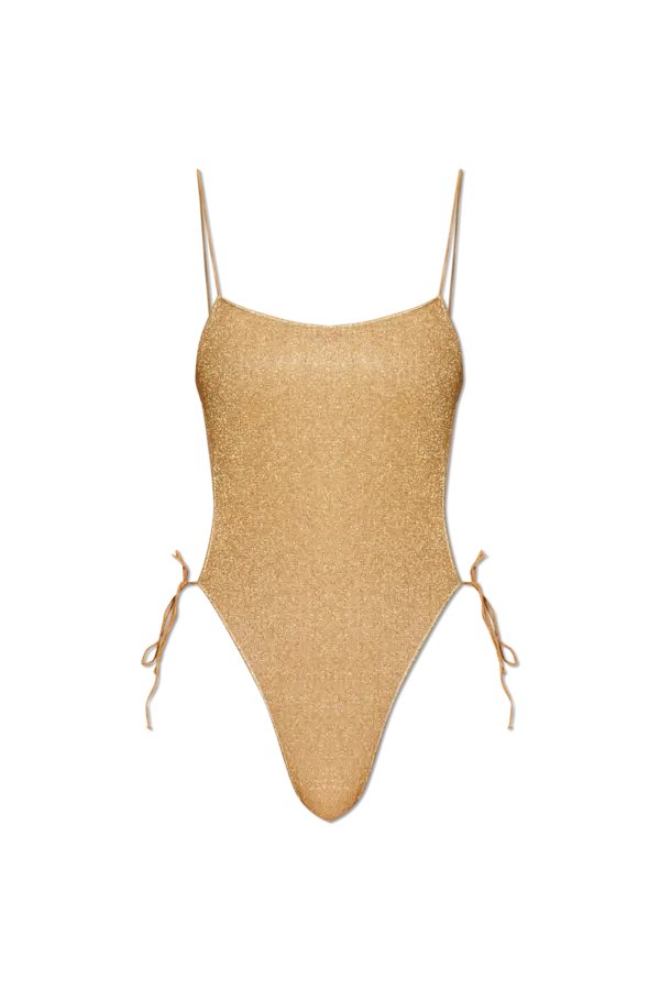 Oseree One-piece Swimsuit With Lurex Thread - Gold