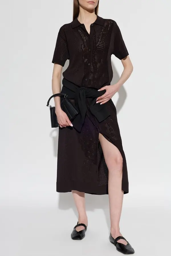 Lacoste Short-sleeve Midi Shirt Dress