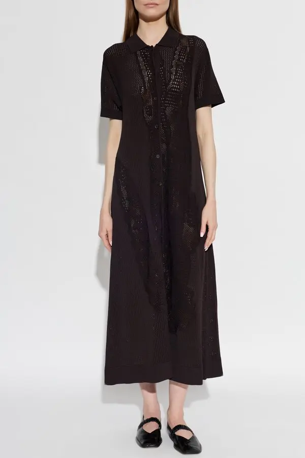 Lacoste Short-sleeve Midi Shirt Dress