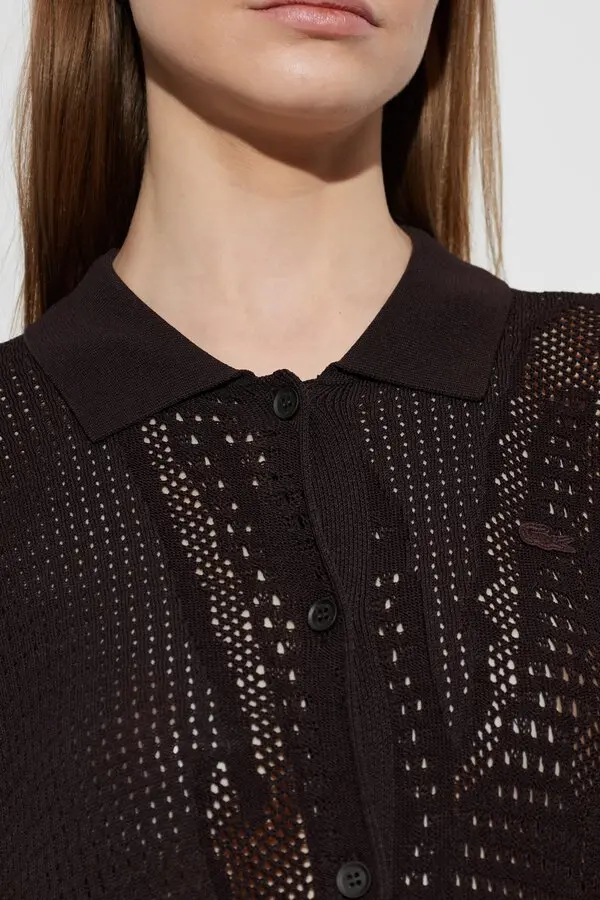 Lacoste Short-sleeve Midi Shirt Dress