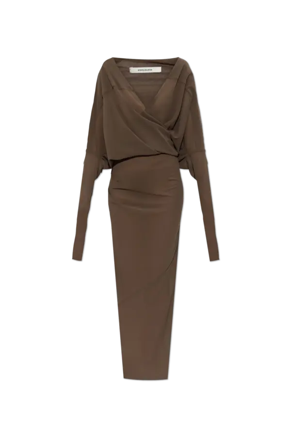ENTIRE STUDIOS Draped Maxi Dress - Brown