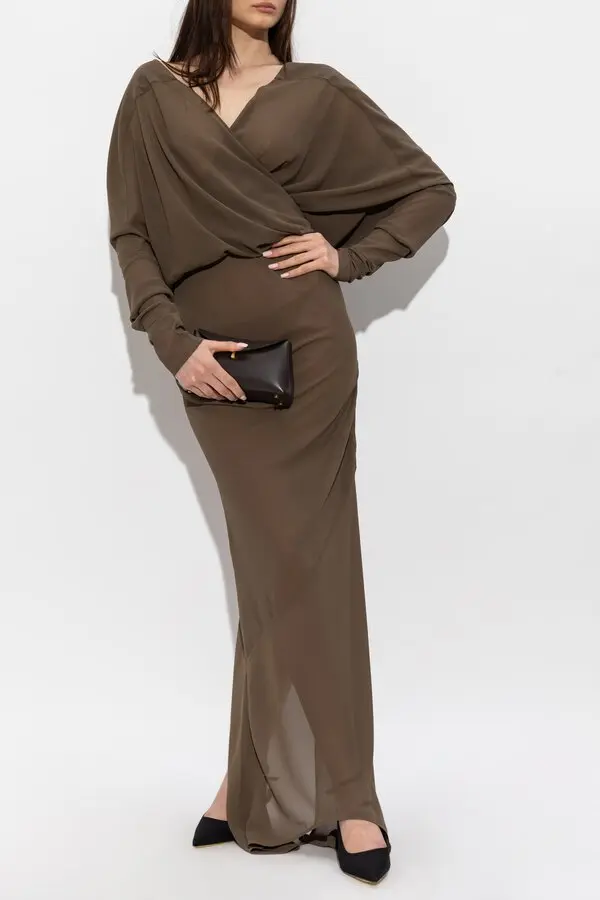 ENTIRE STUDIOS Draped Maxi Dress - Brown