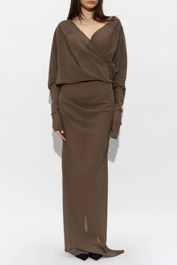 ENTIRE STUDIOS Draped Maxi Dress - Brown