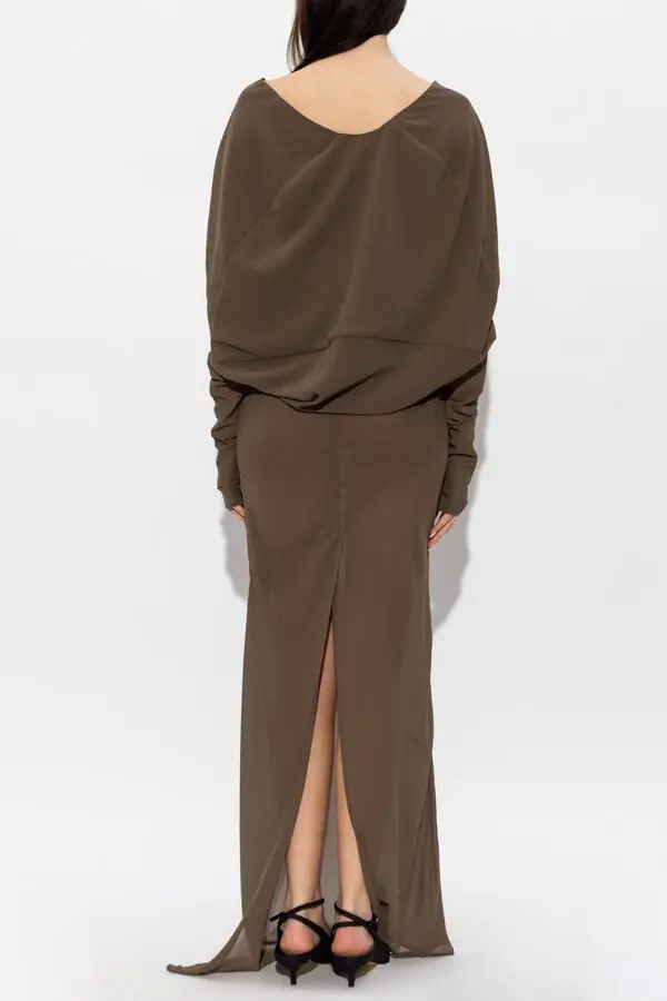 ENTIRE STUDIOS Draped Maxi Dress - Brown