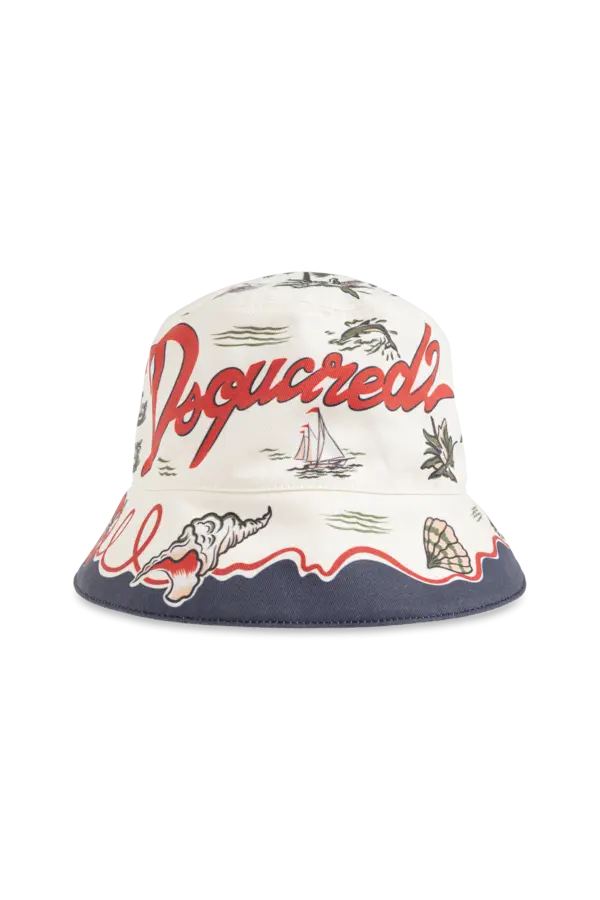Dsquared2 Printed Bucket Hat - Cream