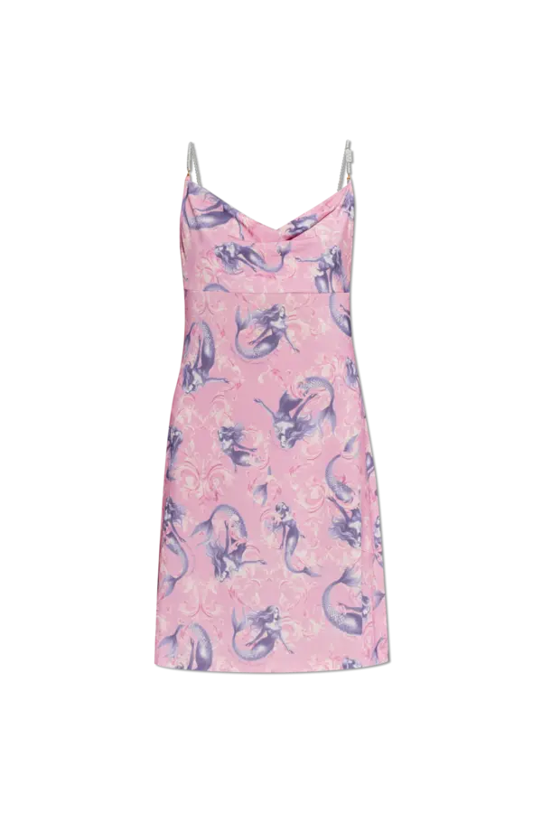 Versace Pearl Strap Mini Dress - Pink