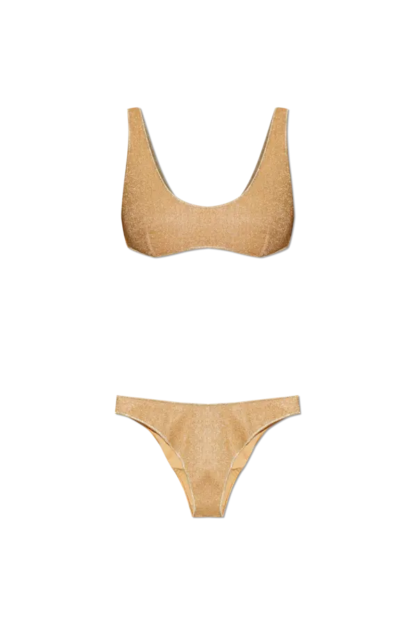Oseree Two-piece Lurex Swimsuit - Gold