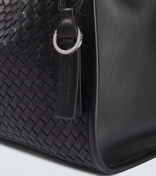 Bottega Veneta Corriere Intrecciato Leather Tote Bag - Black