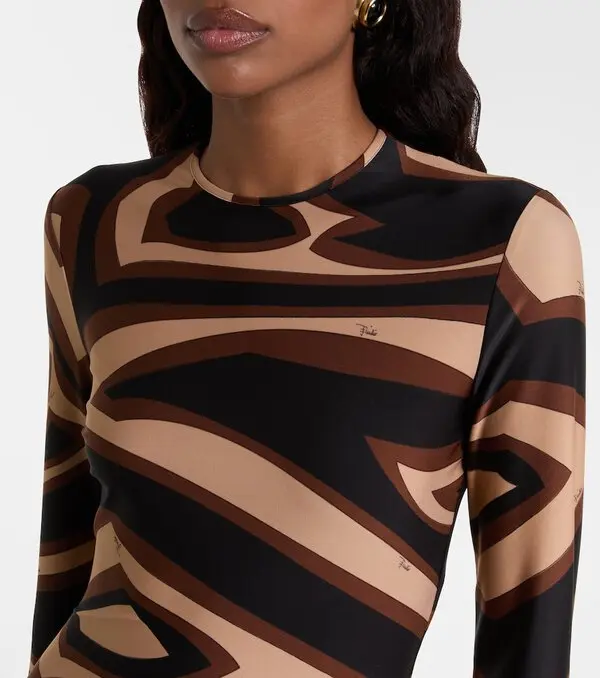Emilio Pucci Labirinto Jersey Mini Dress - Brown