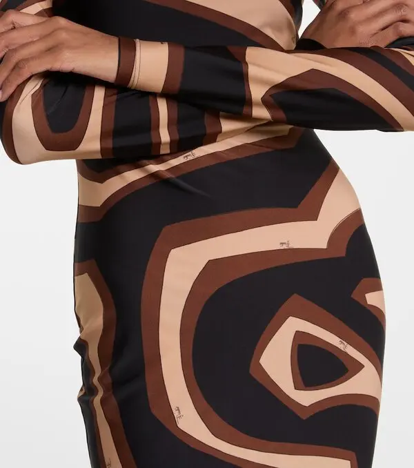 Emilio Pucci Labirinto Jersey Mini Dress - Brown