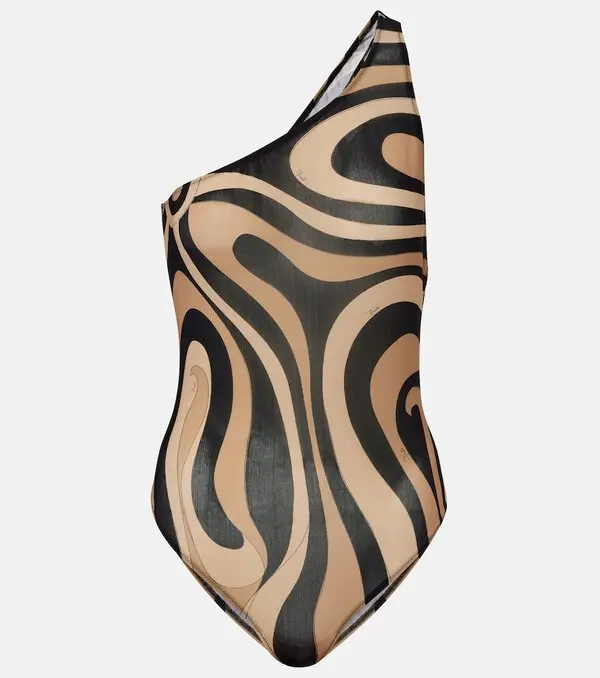 Emilio Pucci Marmo One-shoulder Bodysuit - Beige