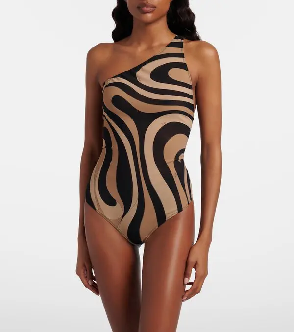Emilio Pucci Marmo One-shoulder Bodysuit