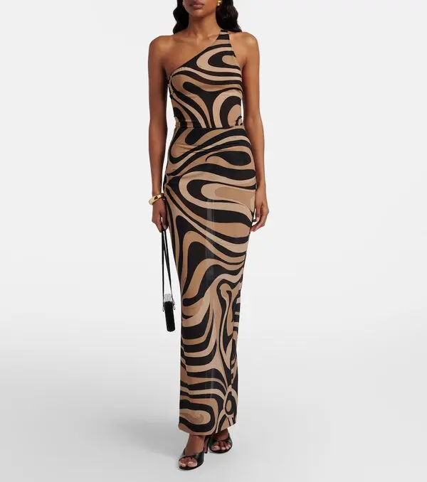 Emilio Pucci Marmo One-shoulder Bodysuit