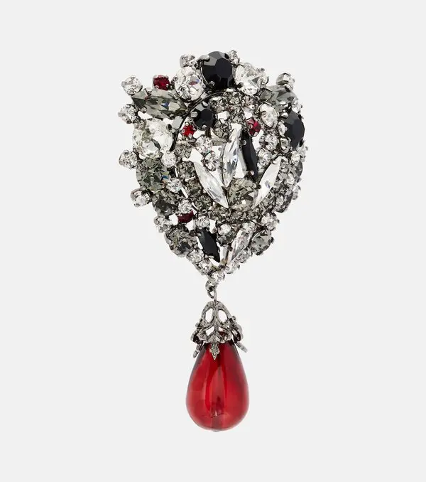 Saint Laurent Crystal-embellished Clip-on Earrings