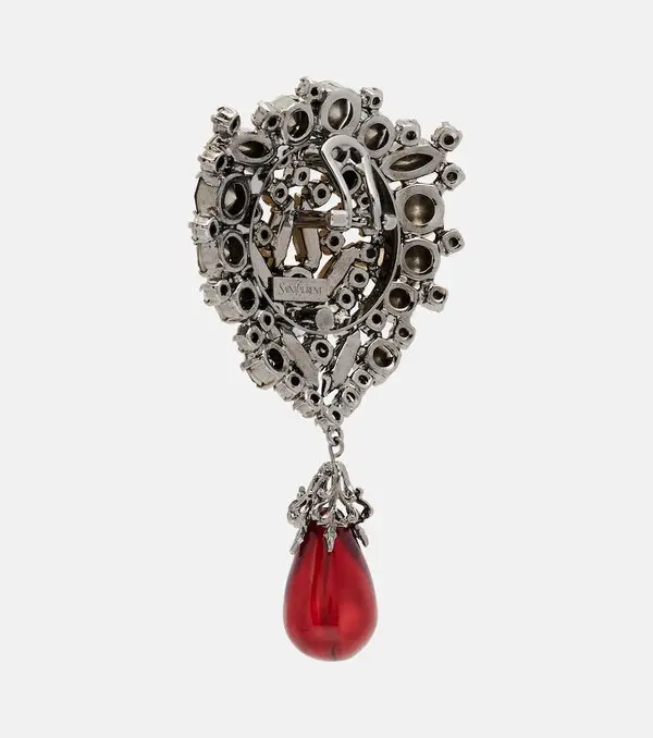 Saint Laurent Crystal-embellished Clip-on Earrings