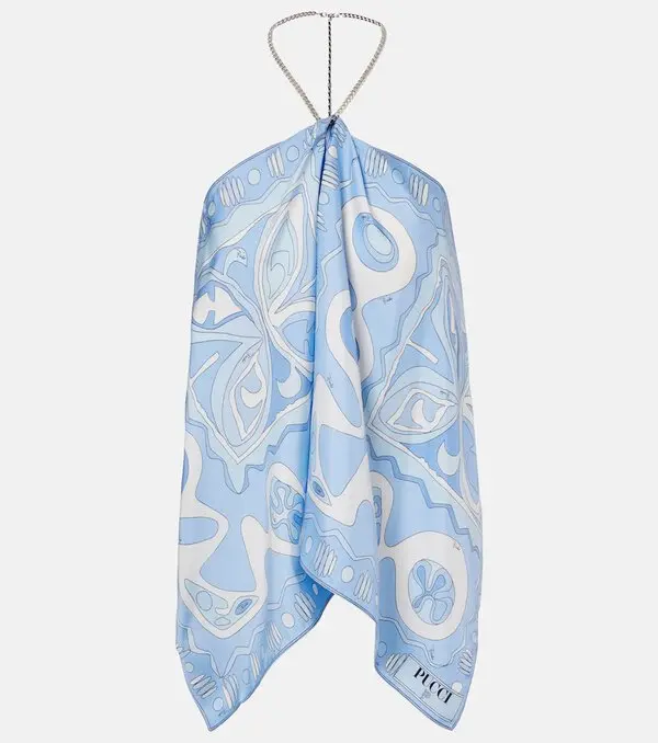 Emilio Pucci Angoli Silk Twill Top