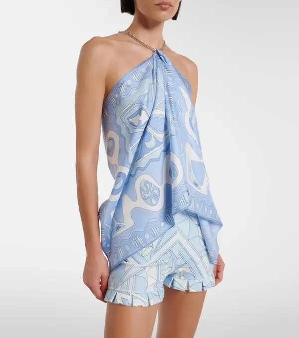 Emilio Pucci Angoli Silk Twill Top