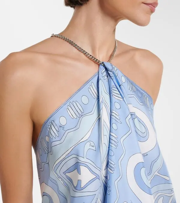Emilio Pucci Angoli Silk Twill Top