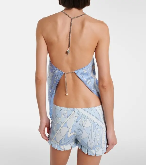 Emilio Pucci Angoli Silk Twill Top