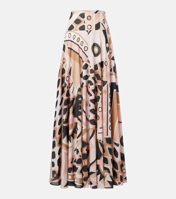 Emilio Pucci Vivara Cotton Muslin Maxi Skirt - Pink