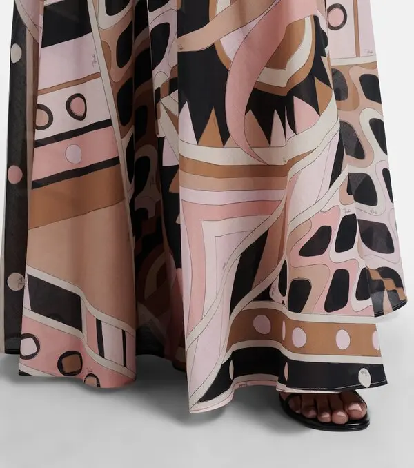 Emilio Pucci Vivara Cotton Muslin Maxi Skirt - Pink
