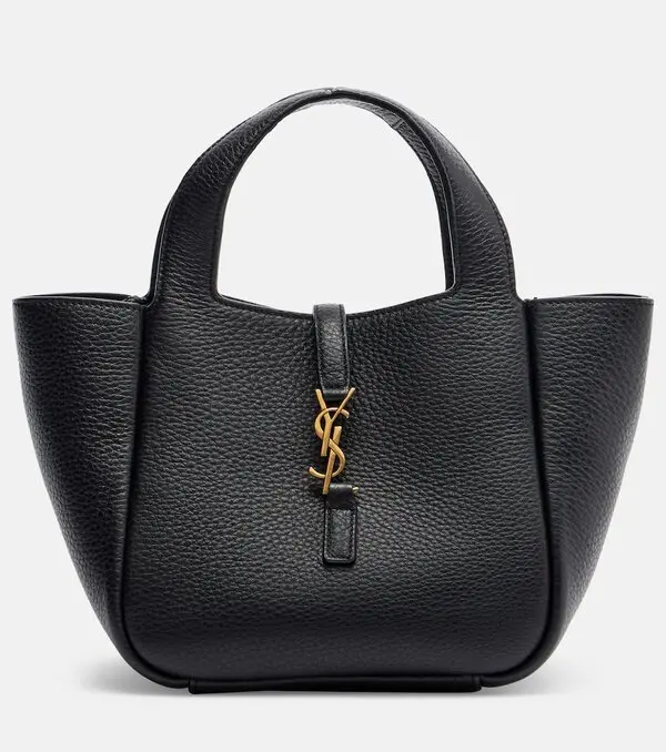 Saint Laurent Le 5 À 7 Bea Baby Leather Tote - Black