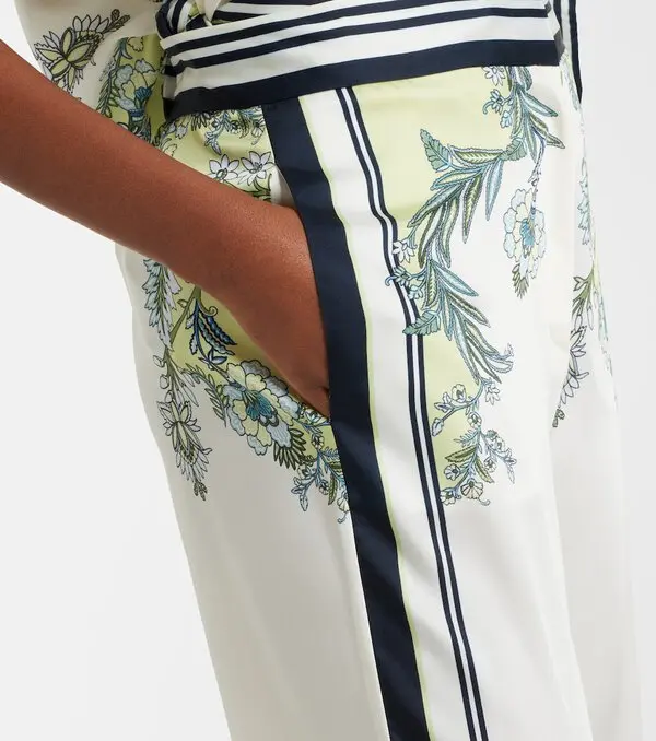 Veronica Beard Grigore Floral Twill Palazzo Pants