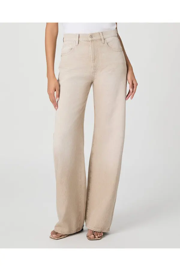 Paige Arellia High-rise Barrel Leg Jean - Neutral