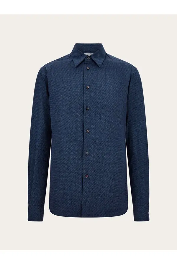 FERRAGAMO Micro-patterned Shirt - Red