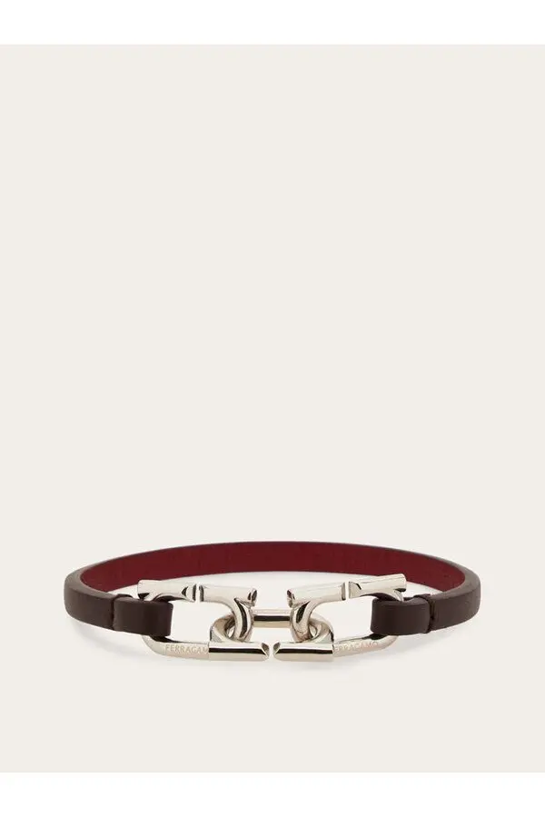 FERRAGAMO Bicolor Gancini Bracelet - Red
