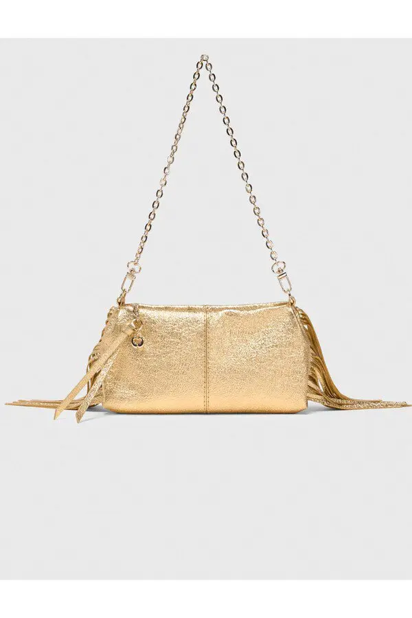 Maje Miss M Metallic Pouch Bag - Gold
